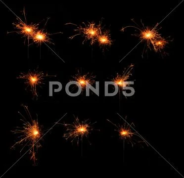 Mixed of spashing fire work on black ~ Hi Res #30986233