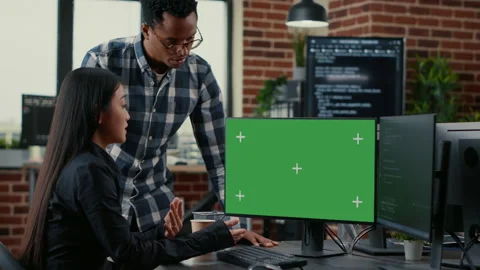 Mixed team of programmers analyzing sour... | Stock Video | Pond5