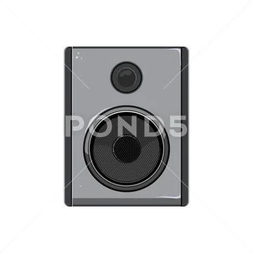 Mixer studio sound monitor cartoon vector illustration Illustration ...