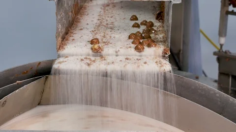 Mixing Chocolate candy balls with sugar | Stock Video | Pond5