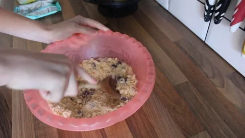 Mixing a cookie mix timelapse | Stock Video | Pond5