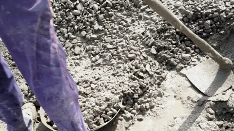 Mixing mortar pouring the lintel / slab ... | Stock Video | Pond5