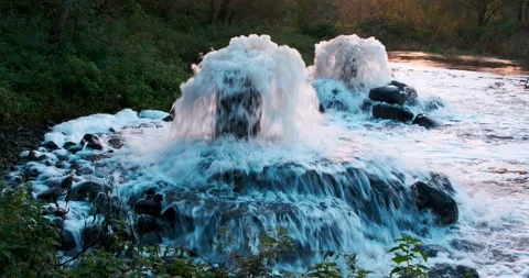 mixing zone of sewage discharge of urban... | Stock Video | Pond5