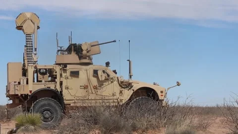 MK 19 grenade launcher firing on U.S. Ar... | Stock Video | Pond5