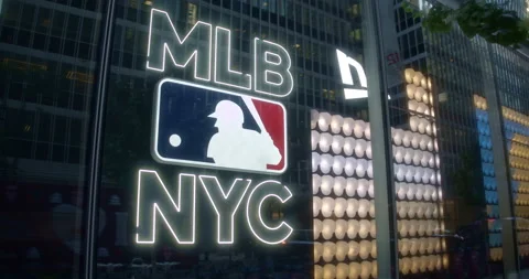 The MLB Store in Manhattan NYC, Logo, St... | Stock Video | Pond5