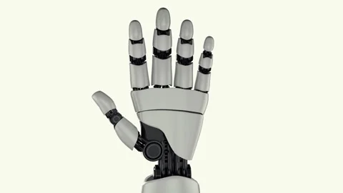 MLP Robot hand on white background and g... | Stock Video | Pond5