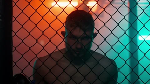 MMA fighters enter the cage ring. Mixed ... | Stock Video | Pond5