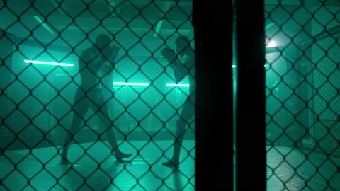 MMA fighters enter the cage ring. Mixed ... | Stock Video | Pond5