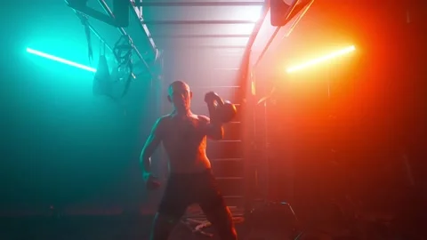 MMA fighters enter the cage ring. Mixed ... | Stock Video | Pond5