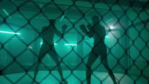 MMA fighters enter the cage ring. Mixed ... | Stock Video | Pond5