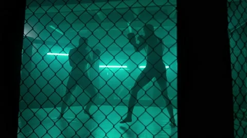 MMA fighters enter the cage ring. Mixed ... | Stock Video | Pond5