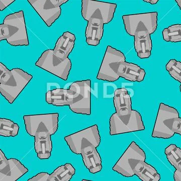 Moai pixel art pattern seamless. Easter Island idol 8 bit background ...