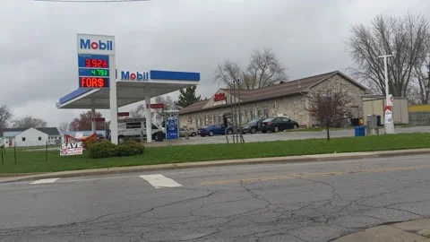 Mobil Gas Station Convenience Store | Stock Video | Pond5