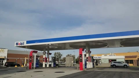 Mobil Gas Station Convenience Store Fuel... | Stock Video | Pond5
