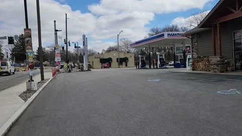 Mobil Gas Station Convenience Store Park... | Stock Video | Pond5