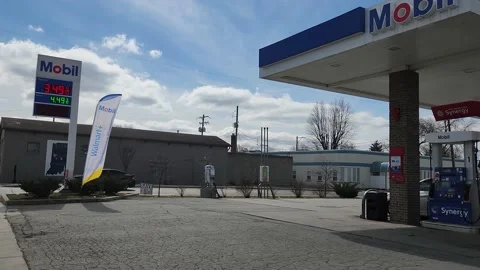 Mobil Gas Station Convenience Store Park... | Stock Video | Pond5