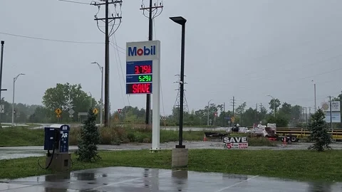 Mobil Gas Station Signage Fuel | Stock Video | Pond5