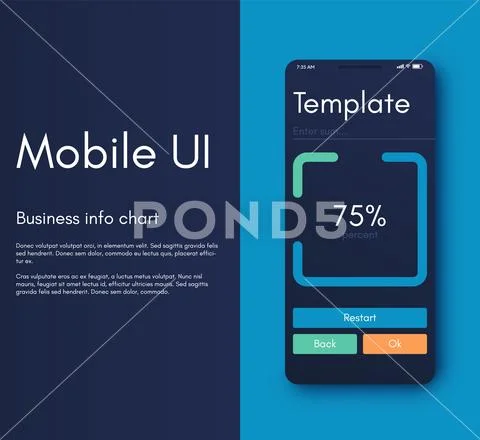 Mobile application interface. Ui design, vector illustration: Graphic ...