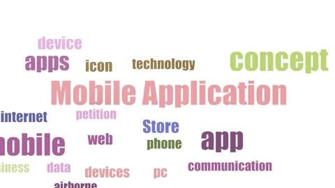 Mobile Application Word Cloud Animated O... | Stock Video | Pond5