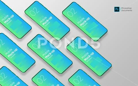 PSD Template: Mobile Apps display screen mockup #196142801