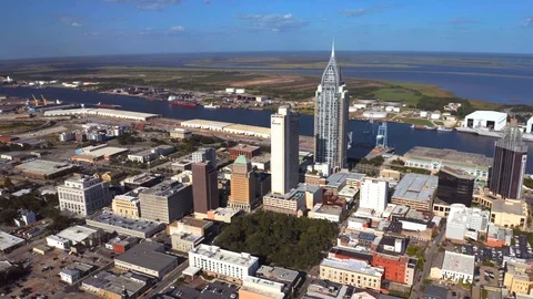Mobile City Skyline, Alabama Flyover by ... | Stock Video | Pond5