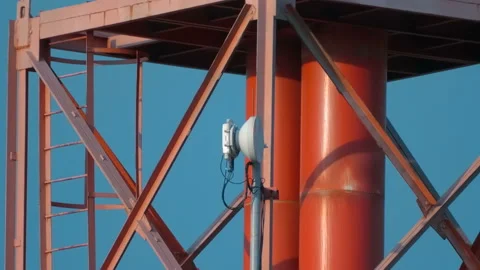Mobile communication antennas are fixed ... | Stock Video | Pond5
