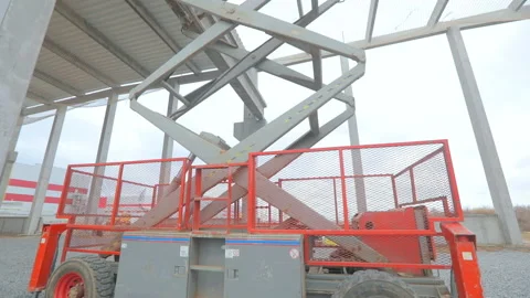 Mobile folding lifting platform at the c... | Stock Video | Pond5