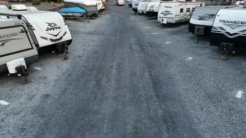 Mobile home travel trailer parking stora... | Stock Video | Pond5