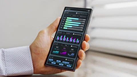 Mobile KPI Analytics Dashboard | Stock Video | Pond5