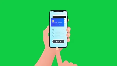 Mobile Payment Animation With Greenscree... | Stock Video | Pond5