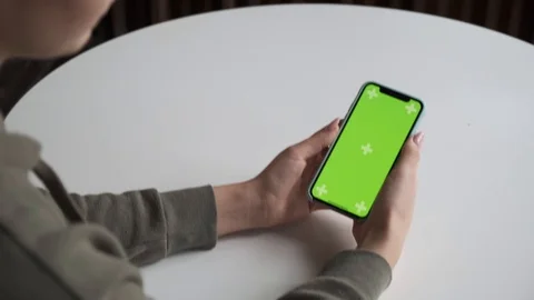 Mobile phone with green screen close up.... | Stock Video | Pond5