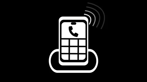 Mobile Phone Icon with Signal Waves Anim... | Stock Video | Pond5