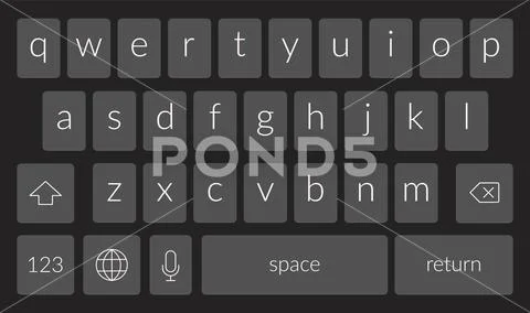 Mobile phone keyboard template. Qwerty smartphone vector keypad ...