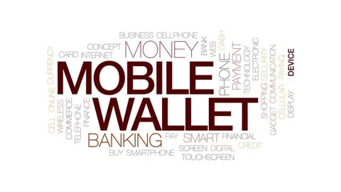 Mobile wallet animated word cloud, text ... | Stock Video | Pond5