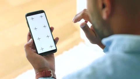 Mockup, hand and phone video call commun... | Stock Video | Pond5