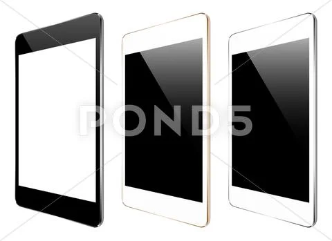Mockup tablet collection set isolated on white vector design: Graphic ...