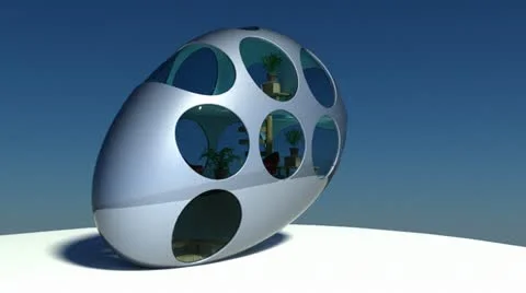 Model of a concept future house. Slow ca... | Stock Video | Pond5