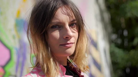 Model killer look and smiling | Stock Video | Pond5