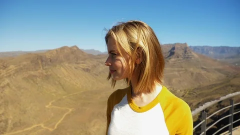 Model Looking Sideways Looking at View w... | Stock Video | Pond5