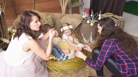 Model Mom Puts Son to the Girl Together ... | Stock Video | Pond5