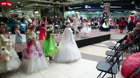 Models little kids on the show futuristi... | Stock Video | Pond5