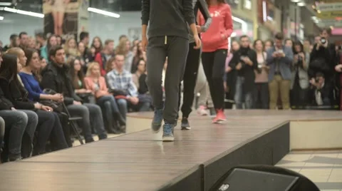 Models parade down catwalk podium - the ... | Stock Video | Pond5