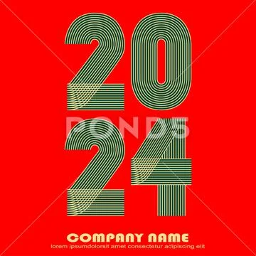 Modern 2024 background vector illustration. Minimal abstract graphic ...