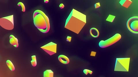 Modern 3D Geometric Shapes in Colorful 4... | Stock Video | Pond5