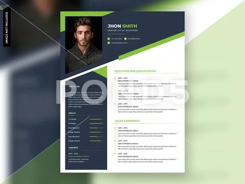 PSD Template: Modern abstract professional cv resume template #220821991