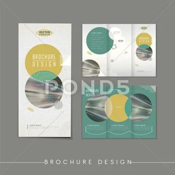 Modern abstract tri-fold brochure template design Illustration #46067612