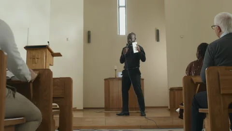 Modern African American Pastor Preaching... | Stock Video | Pond5