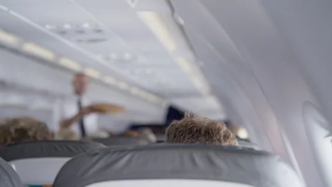 Modern Airbus Airplane In Flight, Cabin ... | Stock Video | Pond5