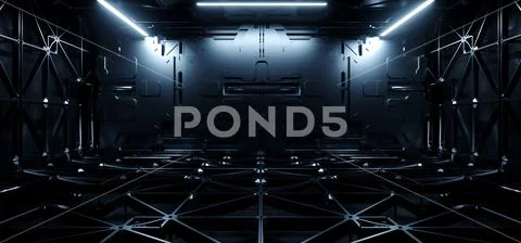 Modern Alien Spaceship Room Garage Hangar Warehouse Sci Fi Futuristic ...