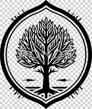 Modern and Minimalist Tree Illustration, Circular Design and Green ...